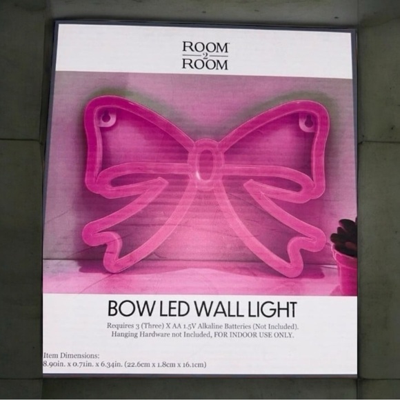 Room 2 Room | Wall Decor | Bow Led Wall Light Bow Decor Shaped Neon ...